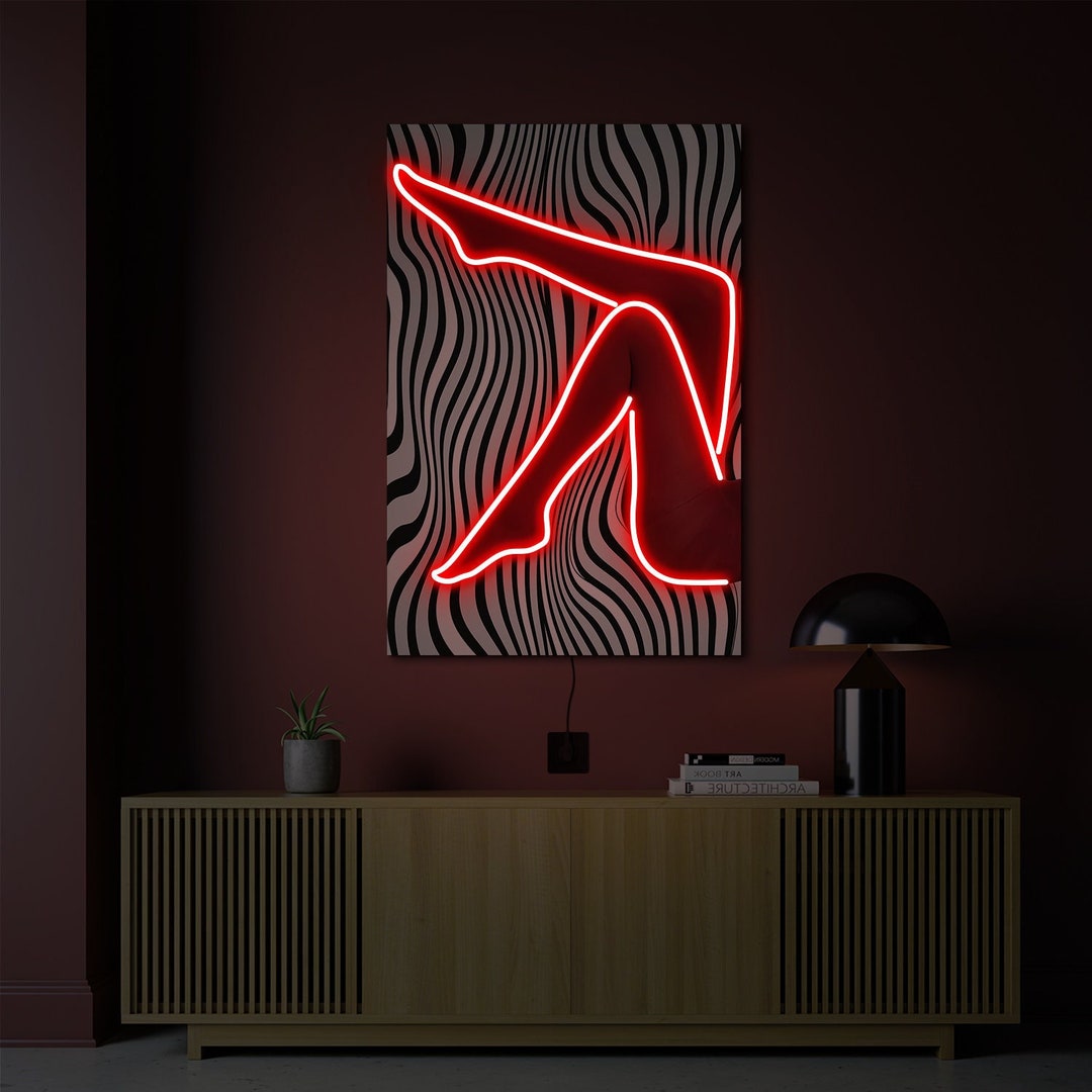 Women Legs Neon Wall Art, Women Body Led Wall Art, Girl Legs Neon Sign ...