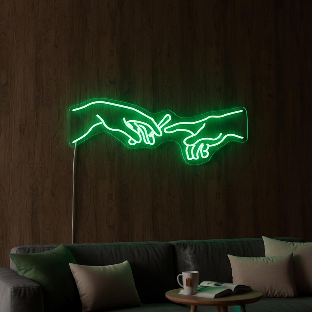 Minimalist Hands Neon Sign, Line Art LED Light for Bedroom, Aesthetic ...