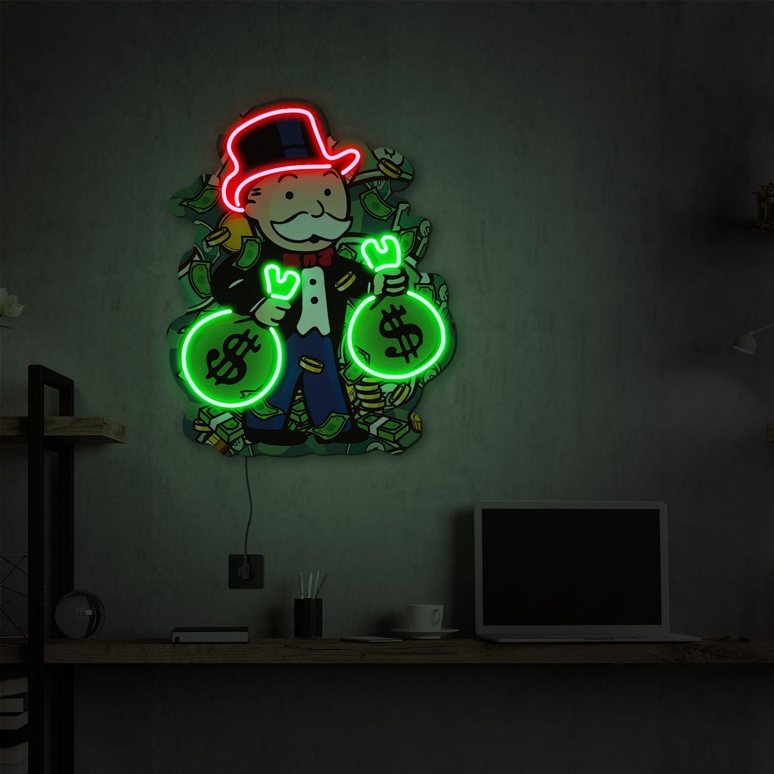 Monopoly Man Neon Sign, Monopoly Cash Light Sign, Monopoly Led Sign ...