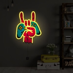 Game Controller Neon Sign, Game Controller Led Light, Game Zone Neon ...