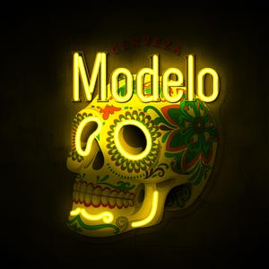 Modelo Neon Sign, Modelo Led Sign, Sugar Skull Neon Sign, Bar Light up ...