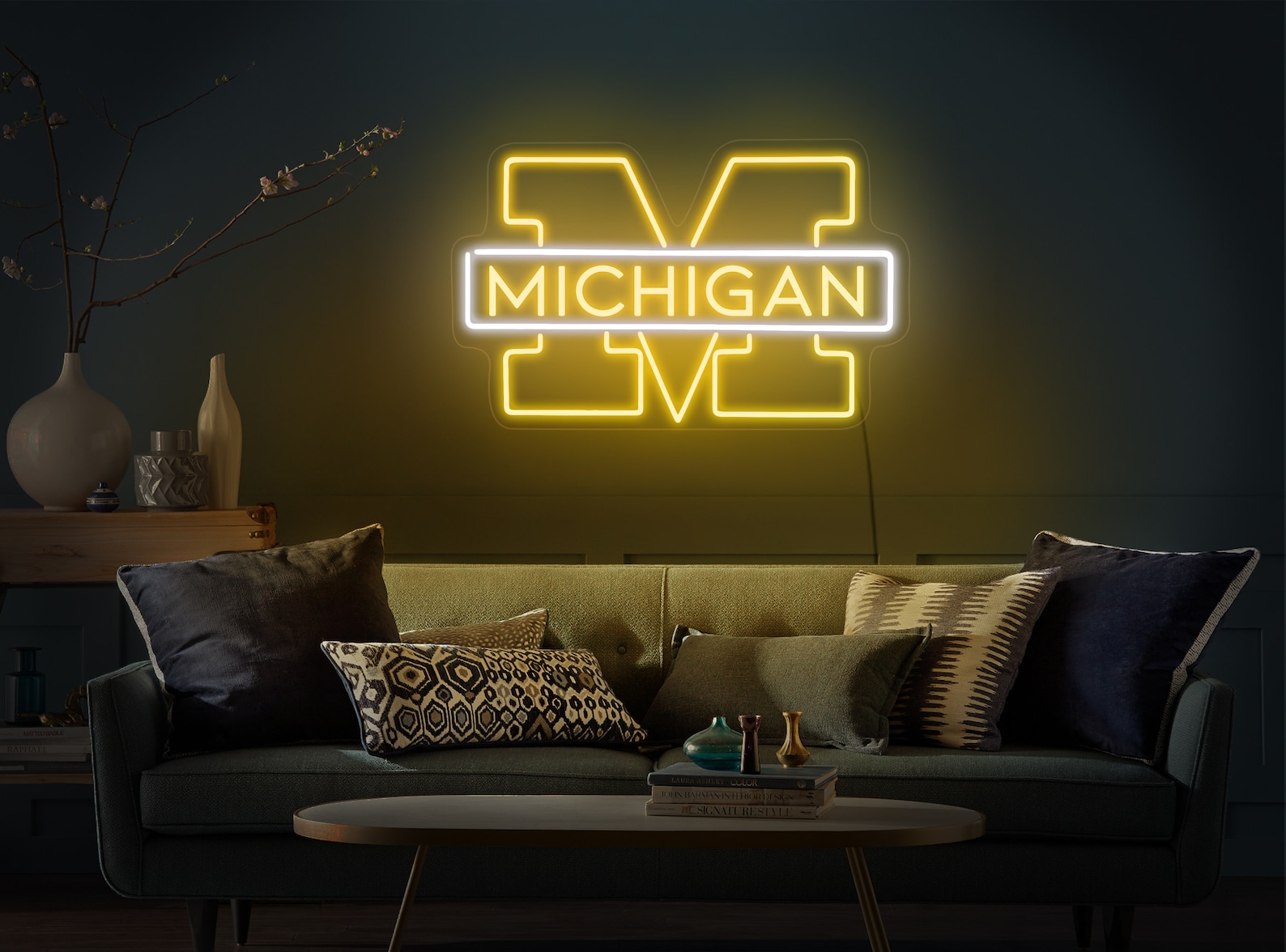 Michigan Neon Sign,michigan Led Sign,michigan Light Sign,michigan Wall ...