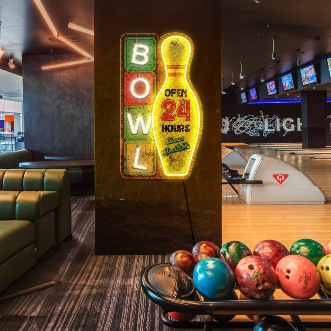 Retro Bowl Neon Sign, Bowling Neon Sign, Bowling Led Sign, Bowling ...