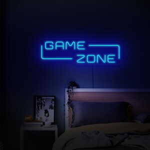 Game Zone Neon Sign, LED Gamer Room Decor, Video Game Wall Light ...