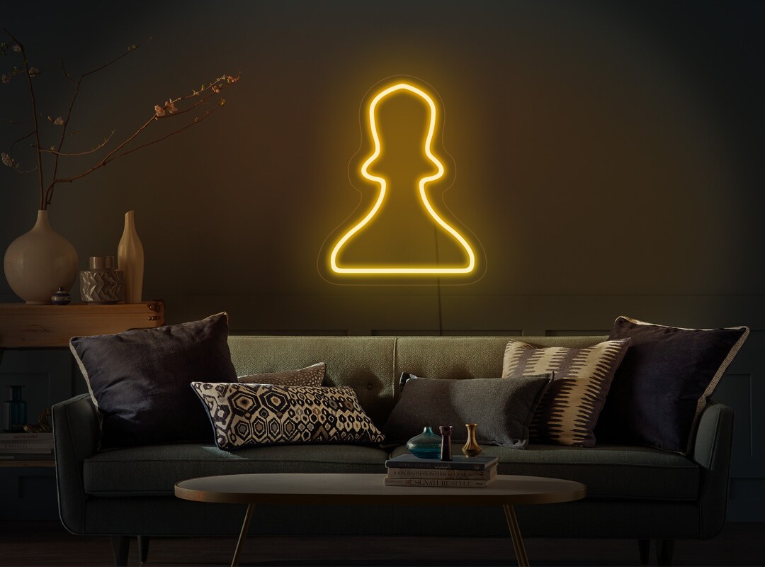Chess Neon Sign Pawn Chess Neon Sign Chess Led Light Sign - Etsy