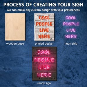Cool People Live Here Neon Sign, Quote Neon Sign, Neon Artwork, Trendy ...
