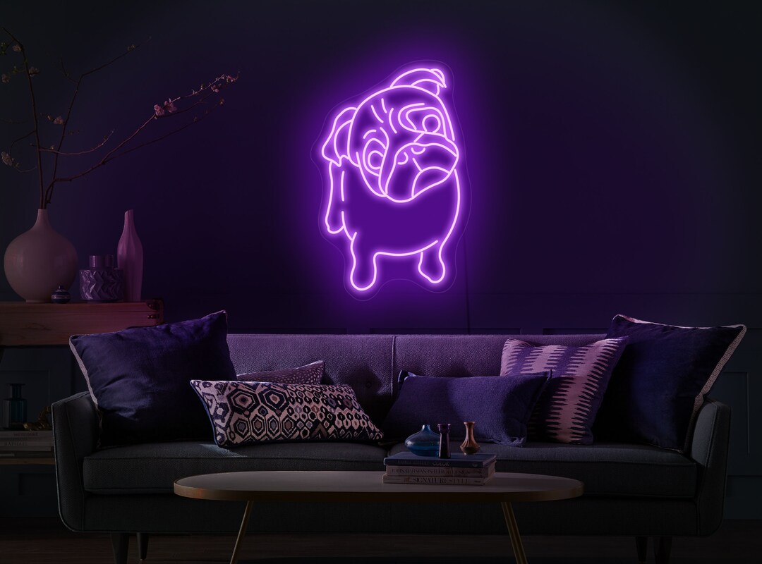 Pug Neon Sign, Dog Neon Sign, Pug Lover Gift, Pug Led Sign, Pet Neon ...