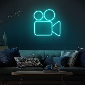 Video Camera Neon Sign,video Camera Decor,camera Neon Sign,camera Neon ...