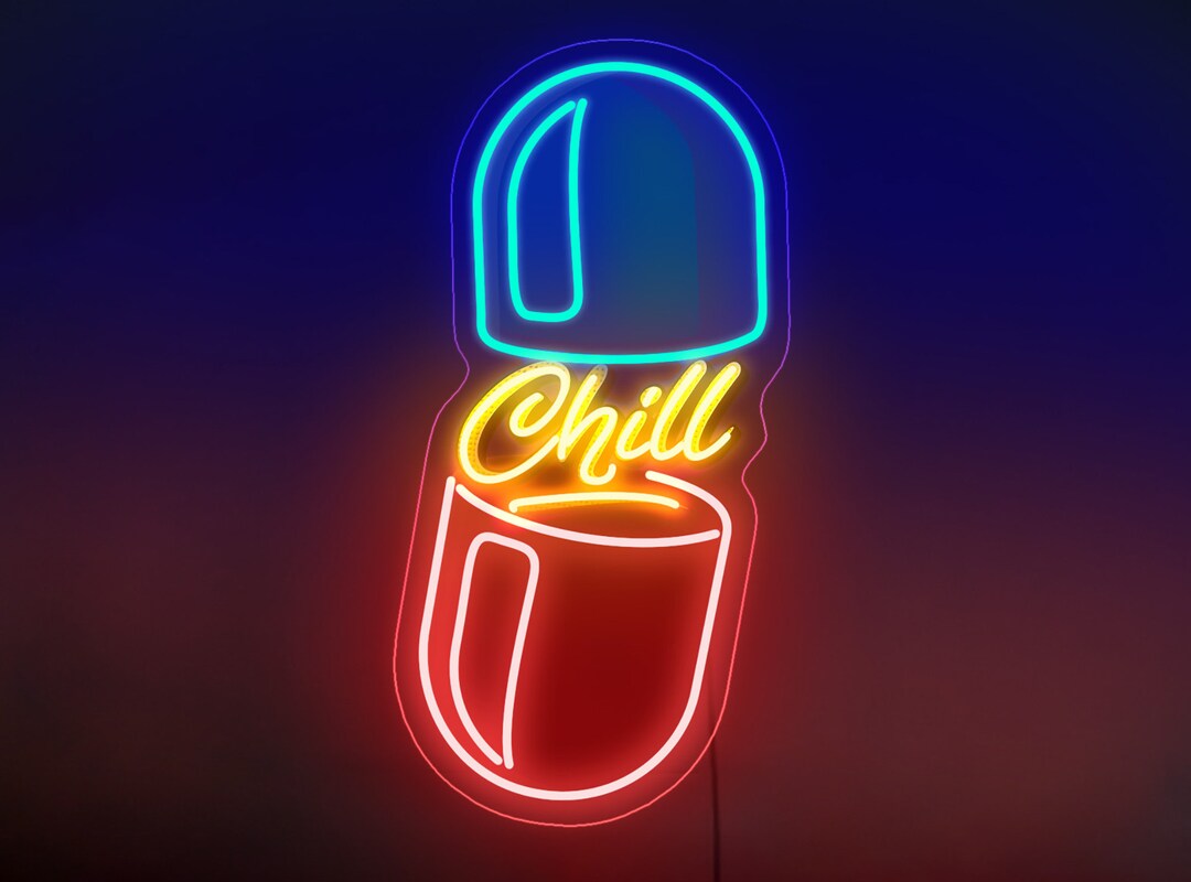 Chill Pill Neon Sign, Capsule Neon Sign,pop Art Neon Sign,party Neon ...