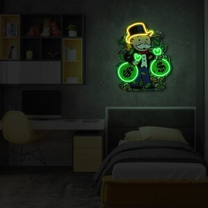 Monopoly Man Neon Sign, Monopoly Cash Light Sign, Monopoly Led Sign ...