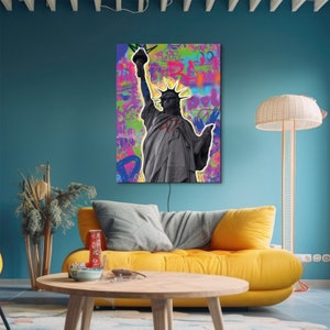 The Statue of Liberty Neon Sign, Neon Poster, Neon Artwork, Pop Art ...