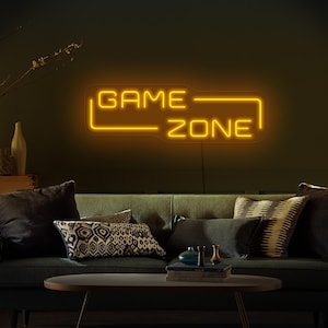 Game Zone Neon Sign, LED Gamer Room Decor, Video Game Wall Light ...