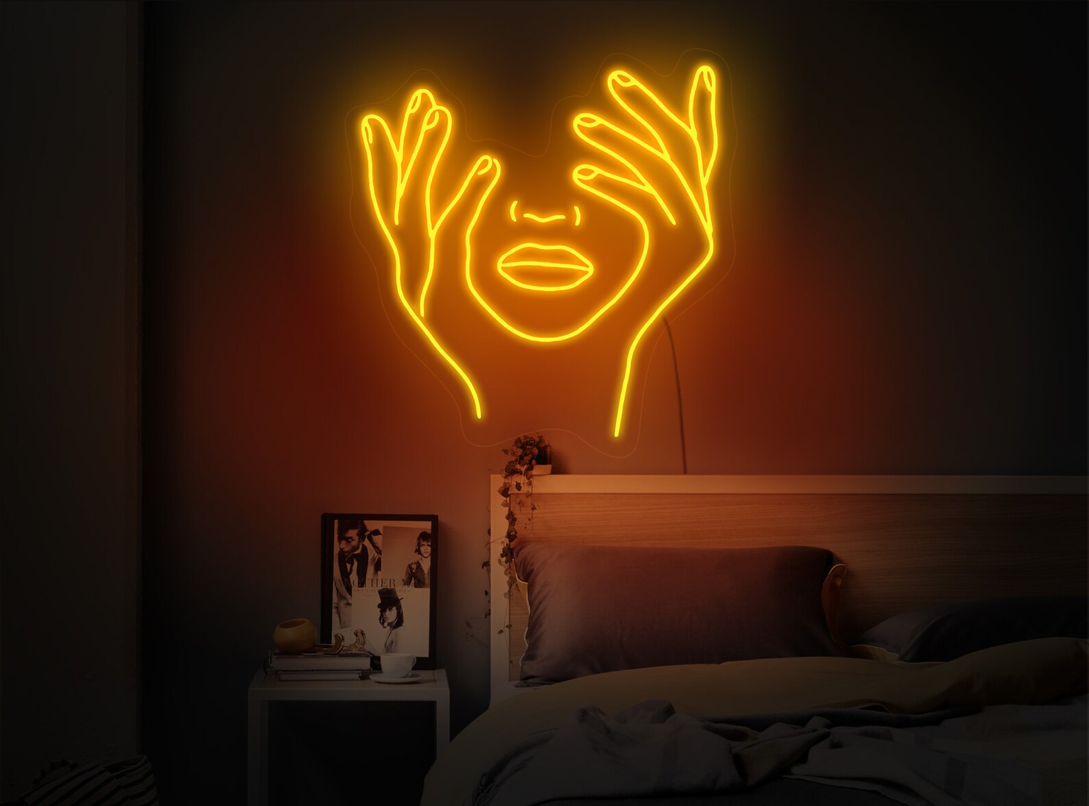 Face neon signFace light signFace led signFace wall | Etsy