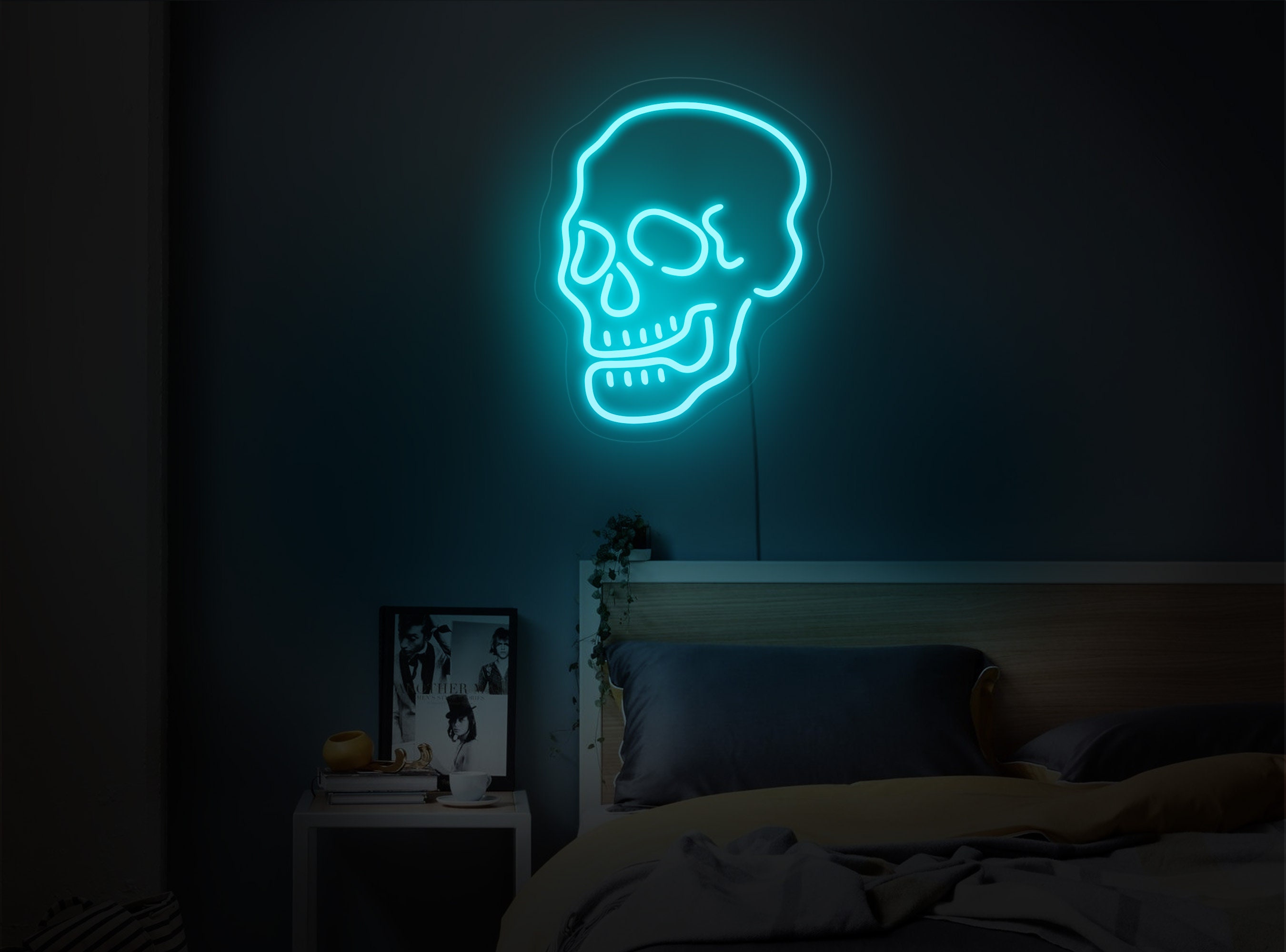Skull Neon Signskull Led Signskull Neon Lightskull Wall | Etsy