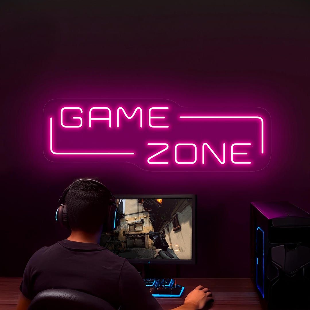 Game Zone Neon Sign,game Zone Led Sign,game Zone Wall Decor,game Room ...