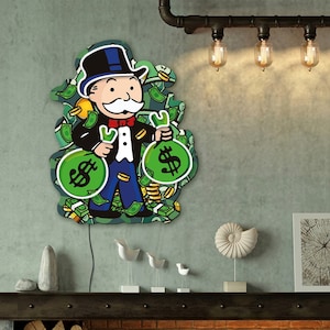 Monopoly Man Neon Sign, Monopoly Cash Light Sign, Monopoly Led Sign ...