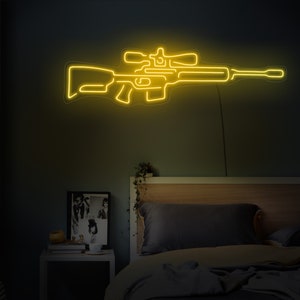 Rifle Neon Sign,rifle Neon Light,gun Neon Sign,gun Led Sign,gun Light ...
