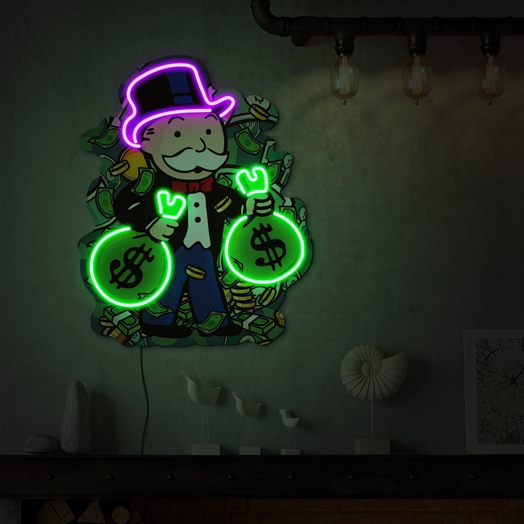 Monopoly Man Neon Sign, Monopoly Cash Light Sign, Monopoly Led Sign ...