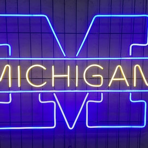 Michigan Neon Sign,michigan Led Sign,michigan Light Sign,michigan Wall ...