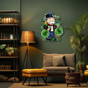 Monopoly Man Neon Sign, Monopoly Cash Light Sign, Monopoly Led Sign ...