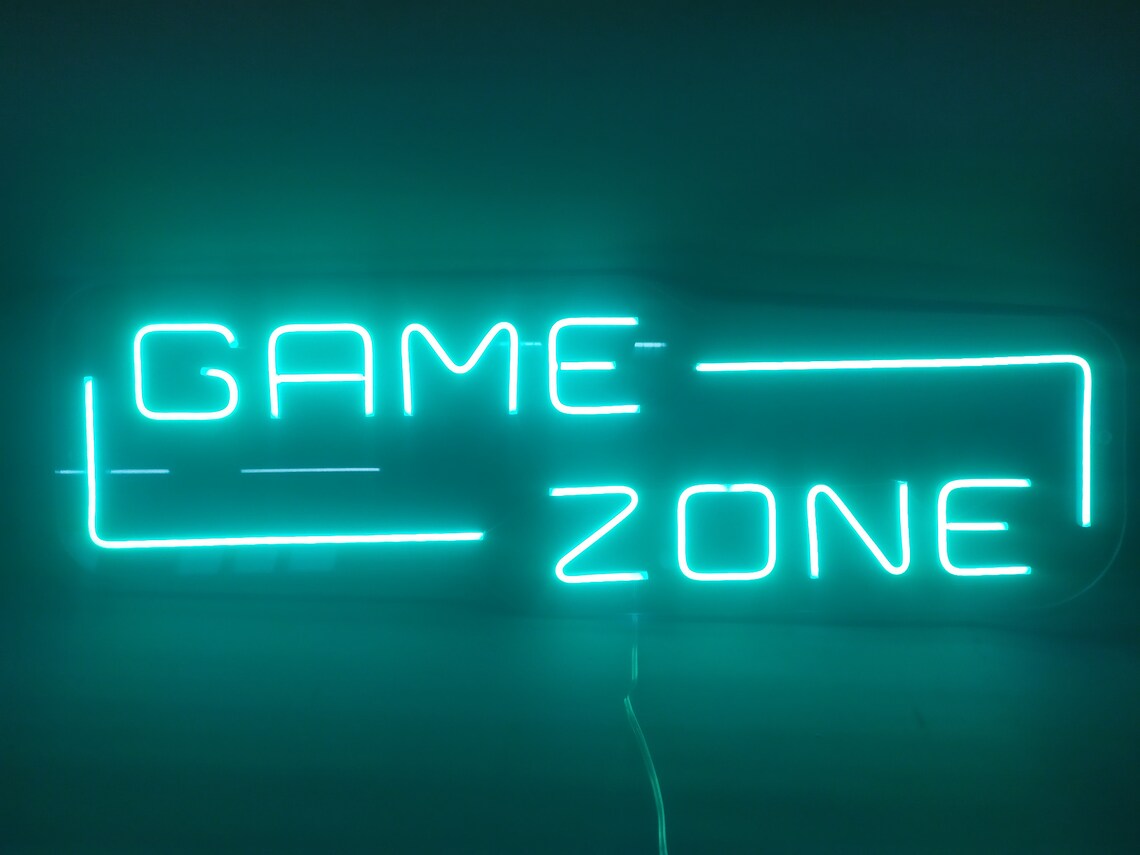 Game Zone Neon Signgame Zone Led Signgame Zone Wall - Etsy