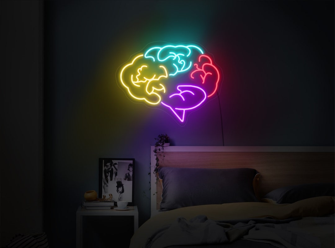 Brain Neon Sign Brain Led Sign Brain Light Sign Brain Wall - Etsy