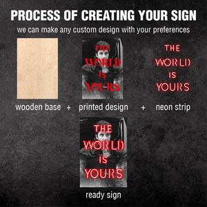 The World is Yours Neon Sign, Tony Montana Neon Poster, Inspirational ...