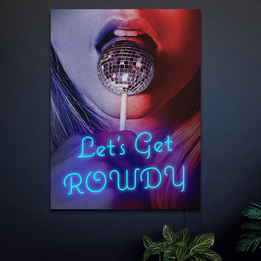 Lets Get Rowdy Neon Sign, Cowboy Led Sign, Graduation Party Neon Sign ...