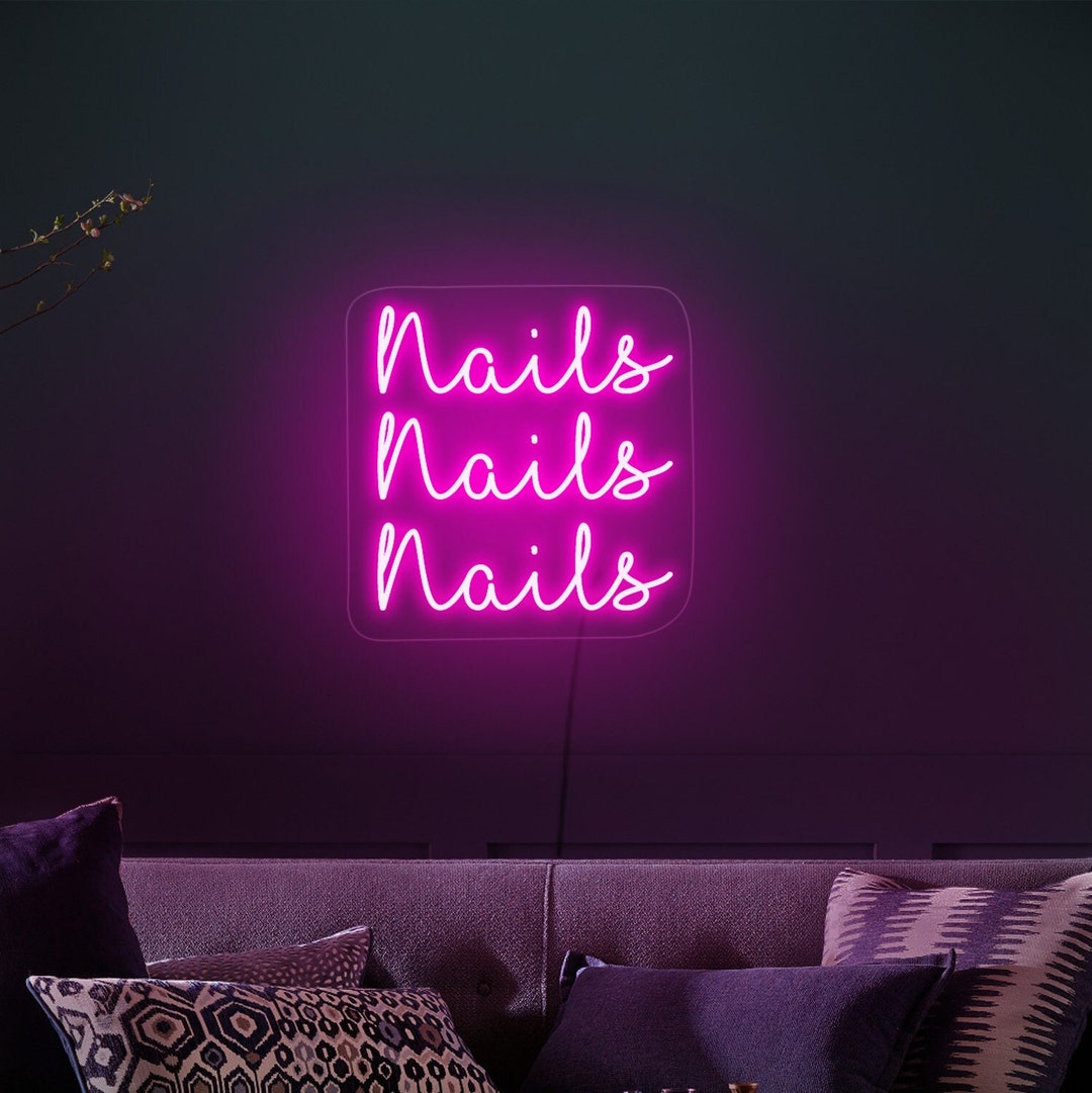 Nails Neon Sign, Nails Light up Sign, Nails Salon Sign Led, Nails Led ...