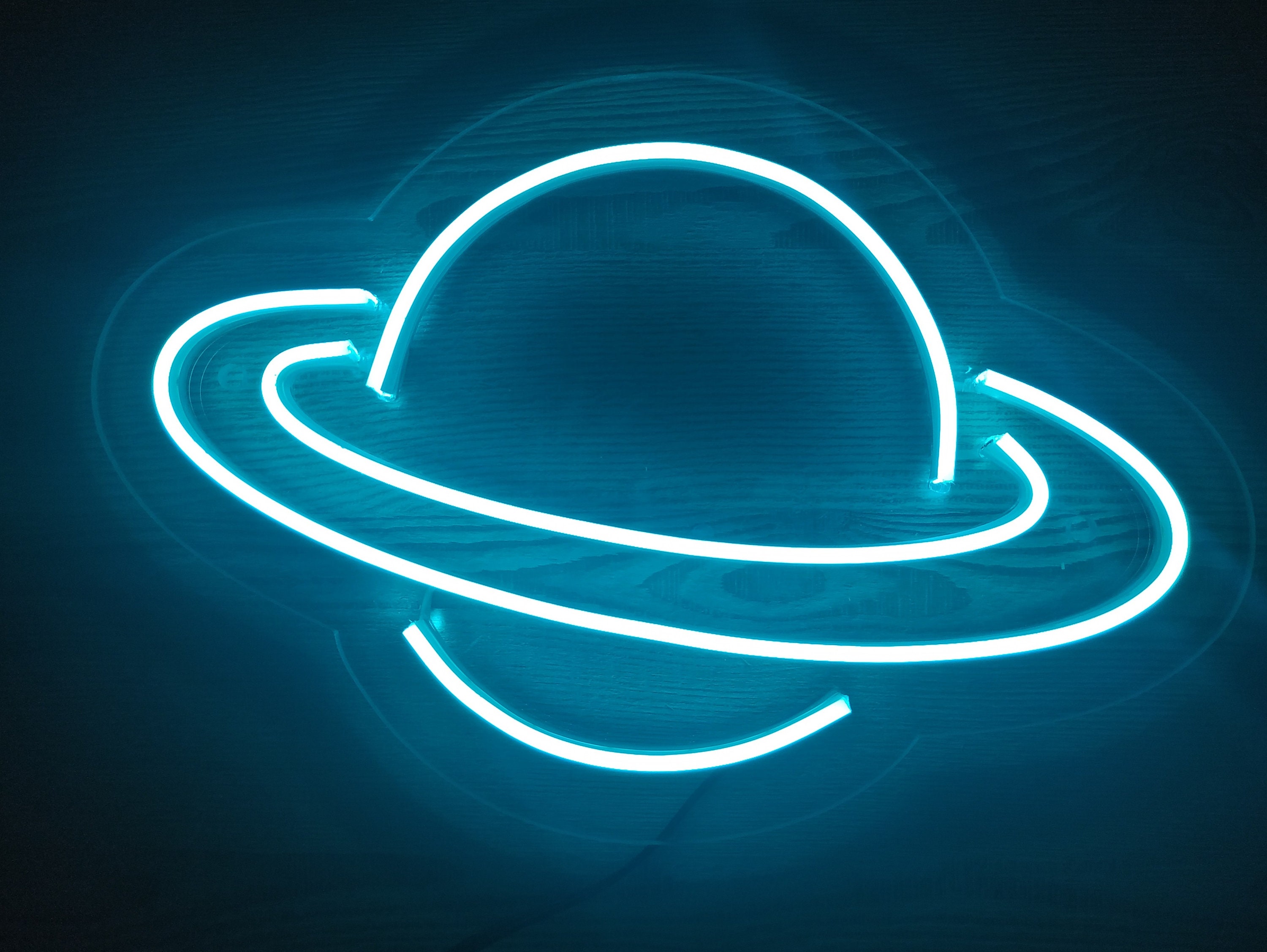 Planet neon signPlanet neon lightPlanet wall decorNeon sign | Etsy