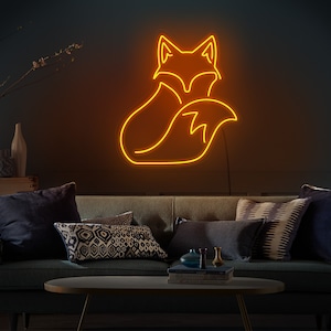 Fox Neon Sign,fox Led Sign,fox Light Sign,fox Wall Decor,fox Wall Art ...