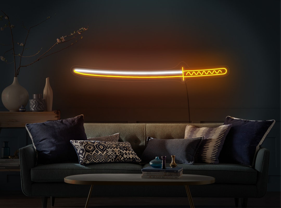 Katana Neon Sign,katana Led Sign,katana Wall Decor,ninja Neon Sign,flex ...