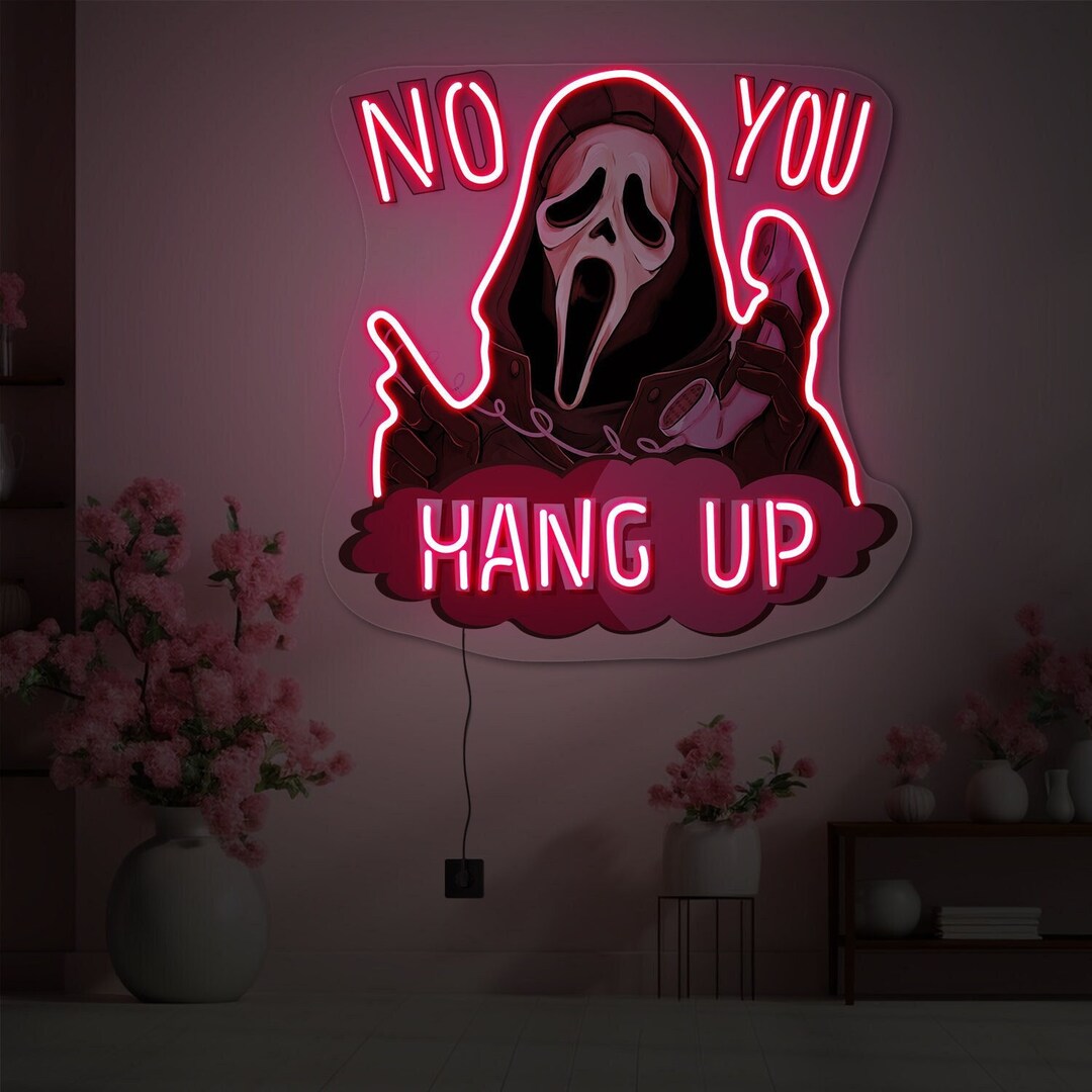 No You Hang up Neon Sign, No You Hang up Led Sign, Skull Neon Sign ...