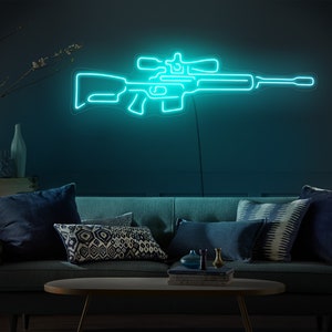 Rifle Neon Sign,rifle Neon Light,gun Neon Sign,gun Led Sign,gun Light ...