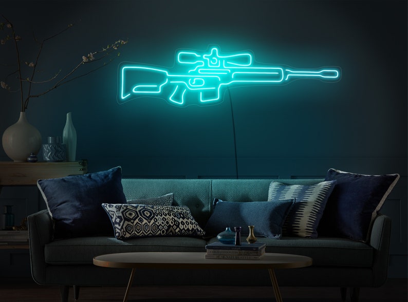 Rifle Neon Sign,rifle Neon Light,gun Neon Sign,gun Led Sign,gun Light ...