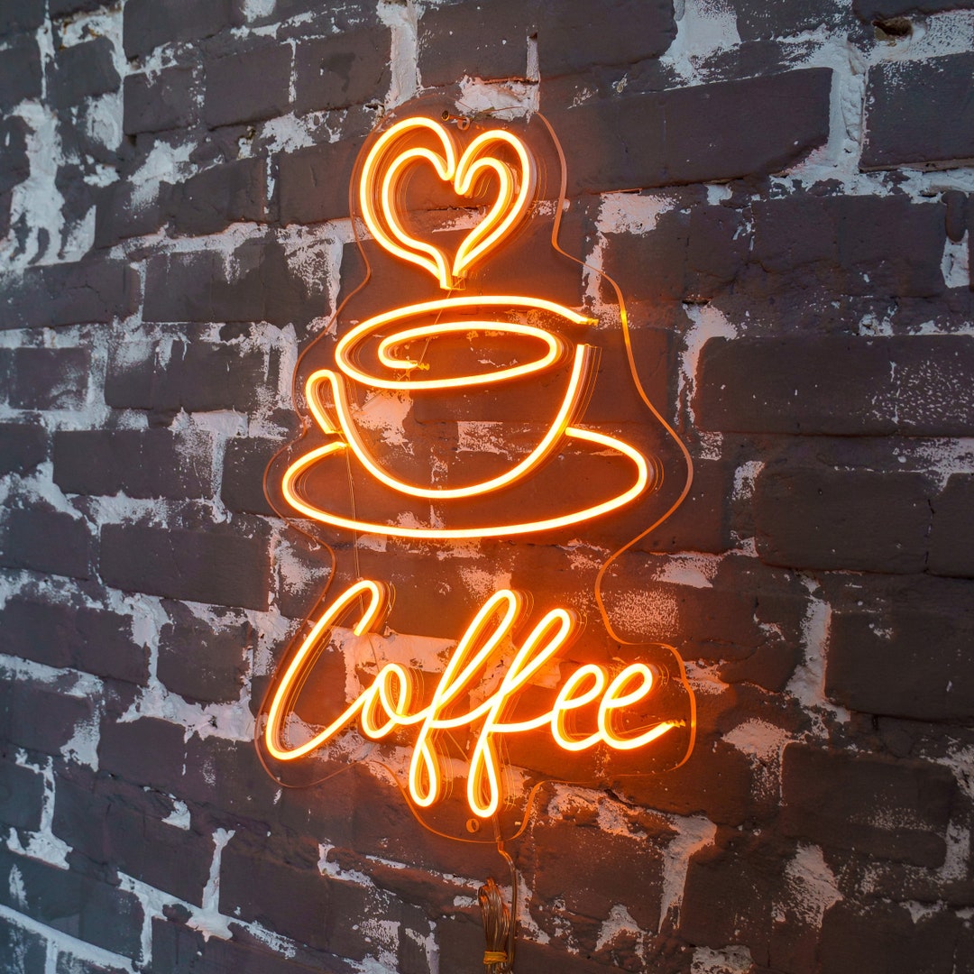 Coffee Cup Neon Sign, Coffee Light up Sign, Coffee Mug Led Sign, Coffee ...