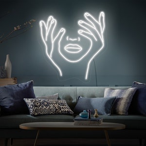 Face Neon Sign,face Light Sign,face Led Sign,face Wall Decor,hand Neon ...