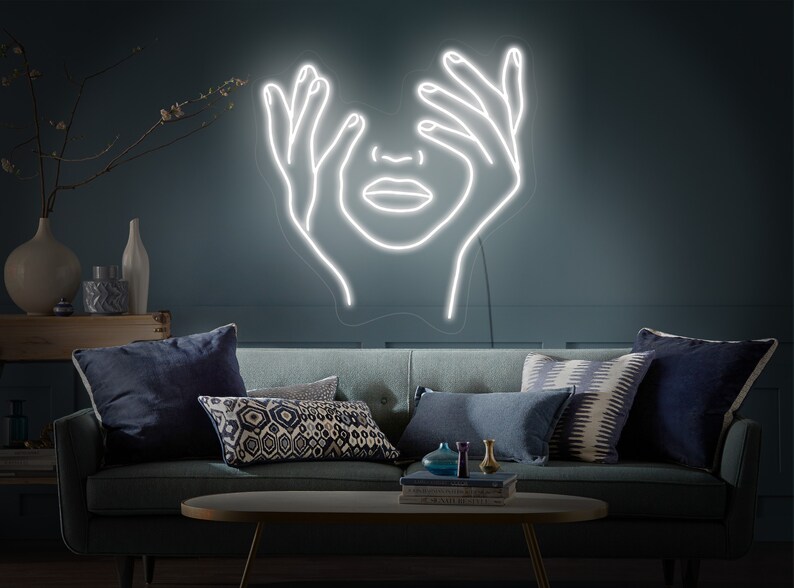 Face neon signFace light signFace led signFace wall | Etsy