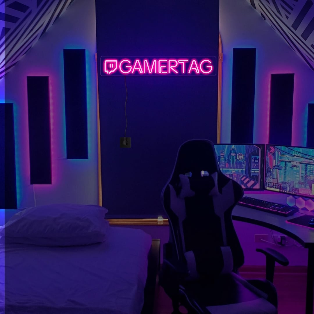 Streamer Neon Sign, Custom Gamer Tag Neon Sign, Username Neon Sign ...