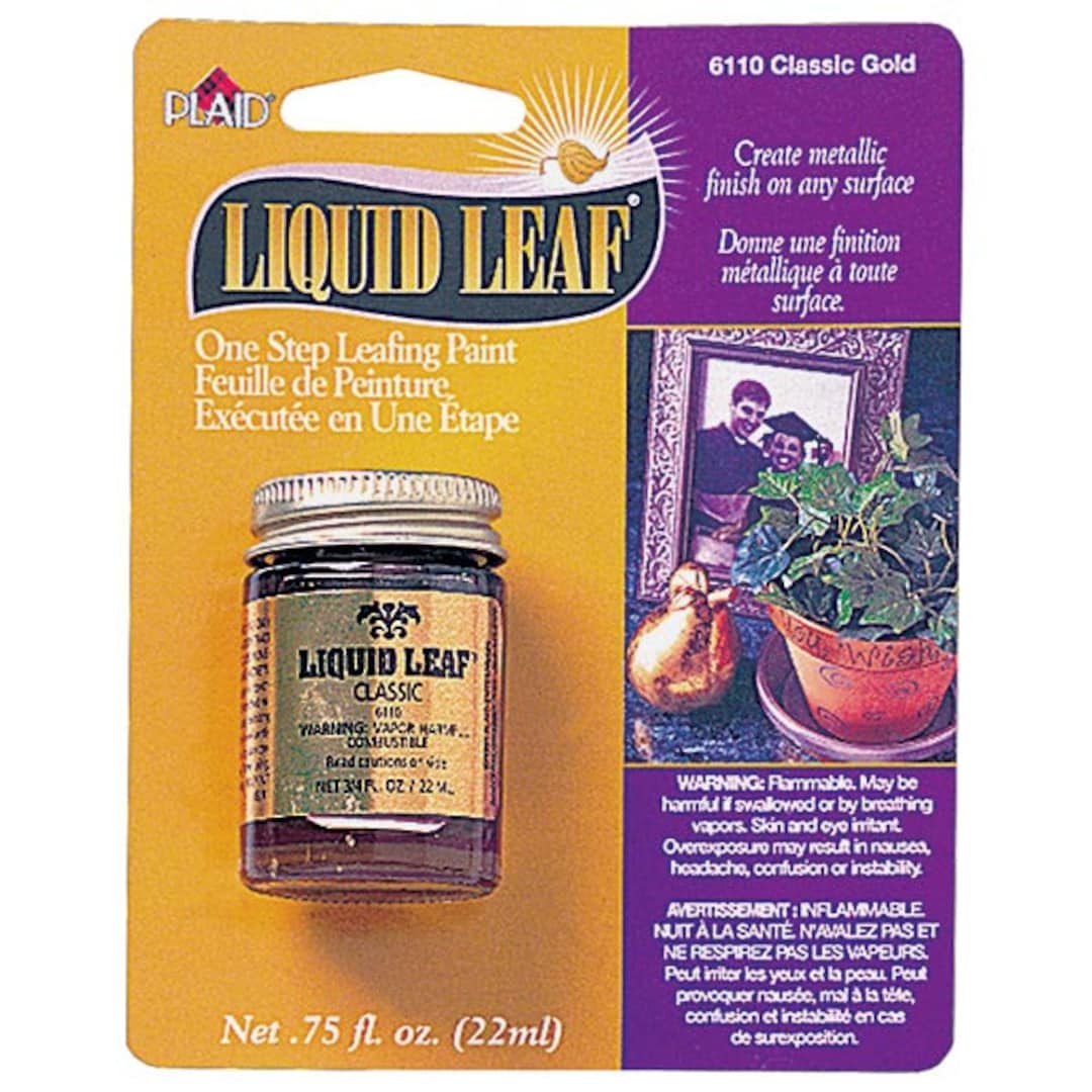 LIQUID LEAF Classic Gold .75oz 6110 One-step Metallic Leafing Finish ...