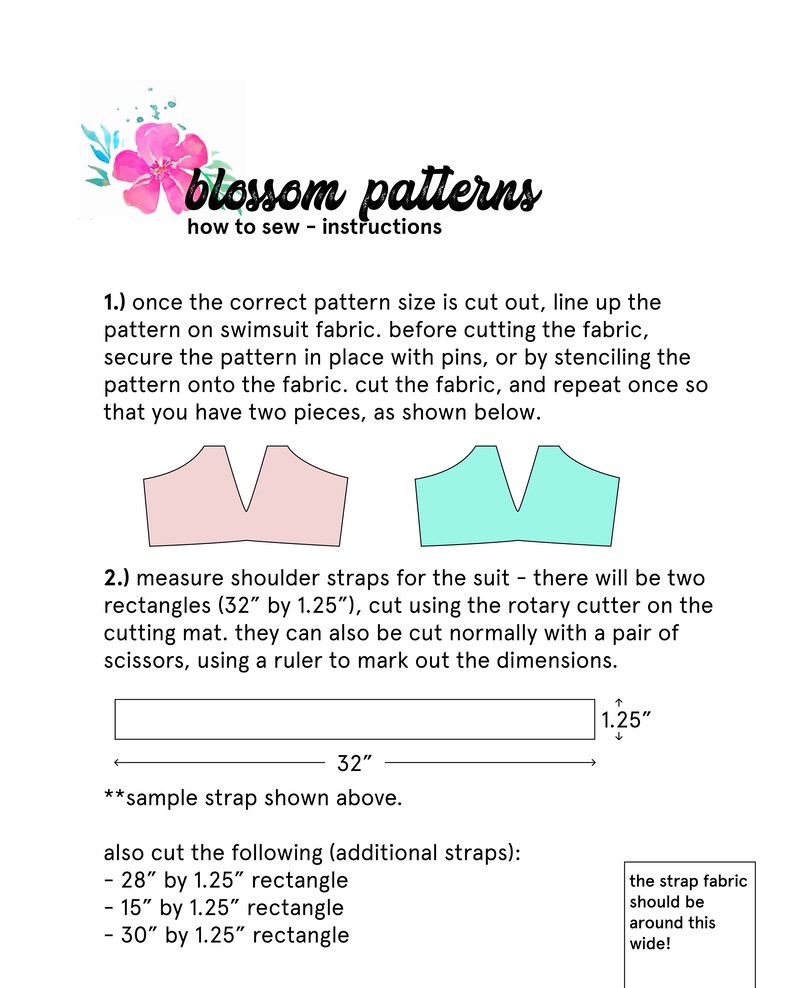 Womens Bikini Top Sewing Pattern PDF With How to Instructions | Strap ...