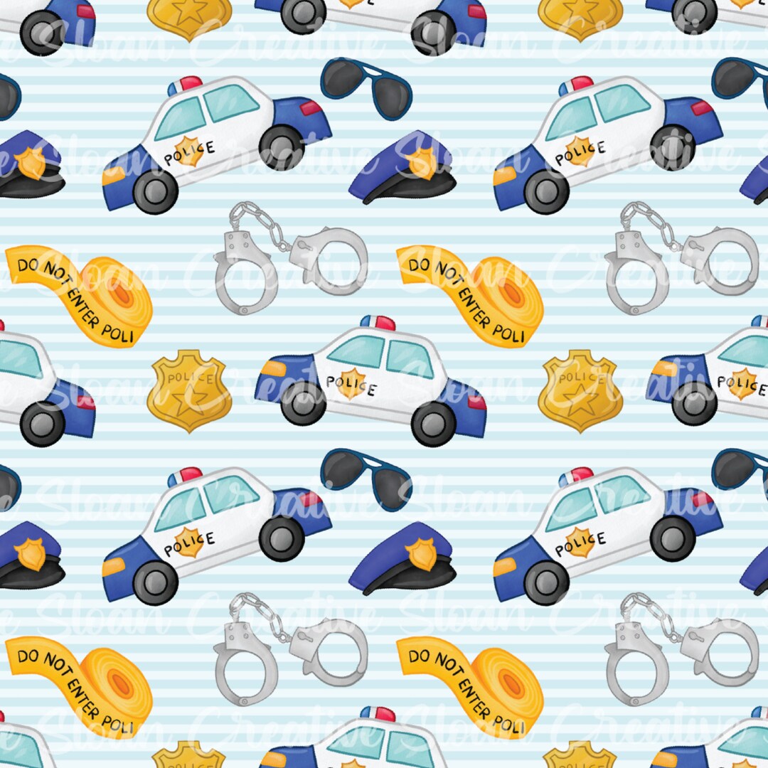 Police Cop Emergency Police Car Seamless Pattern Digital Paper - Etsy