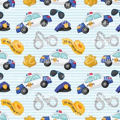 Police Cop Emergency Police Car Seamless Pattern Digital Paper - Etsy