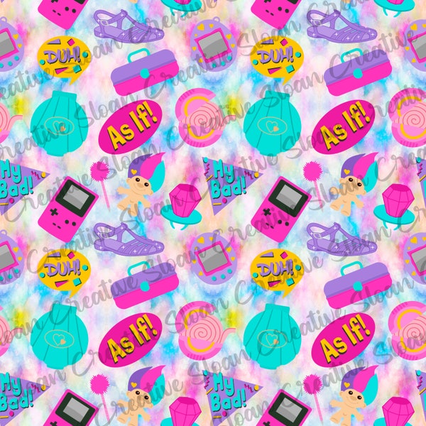 90s Nostalgia Seamless Pattern - Etsy