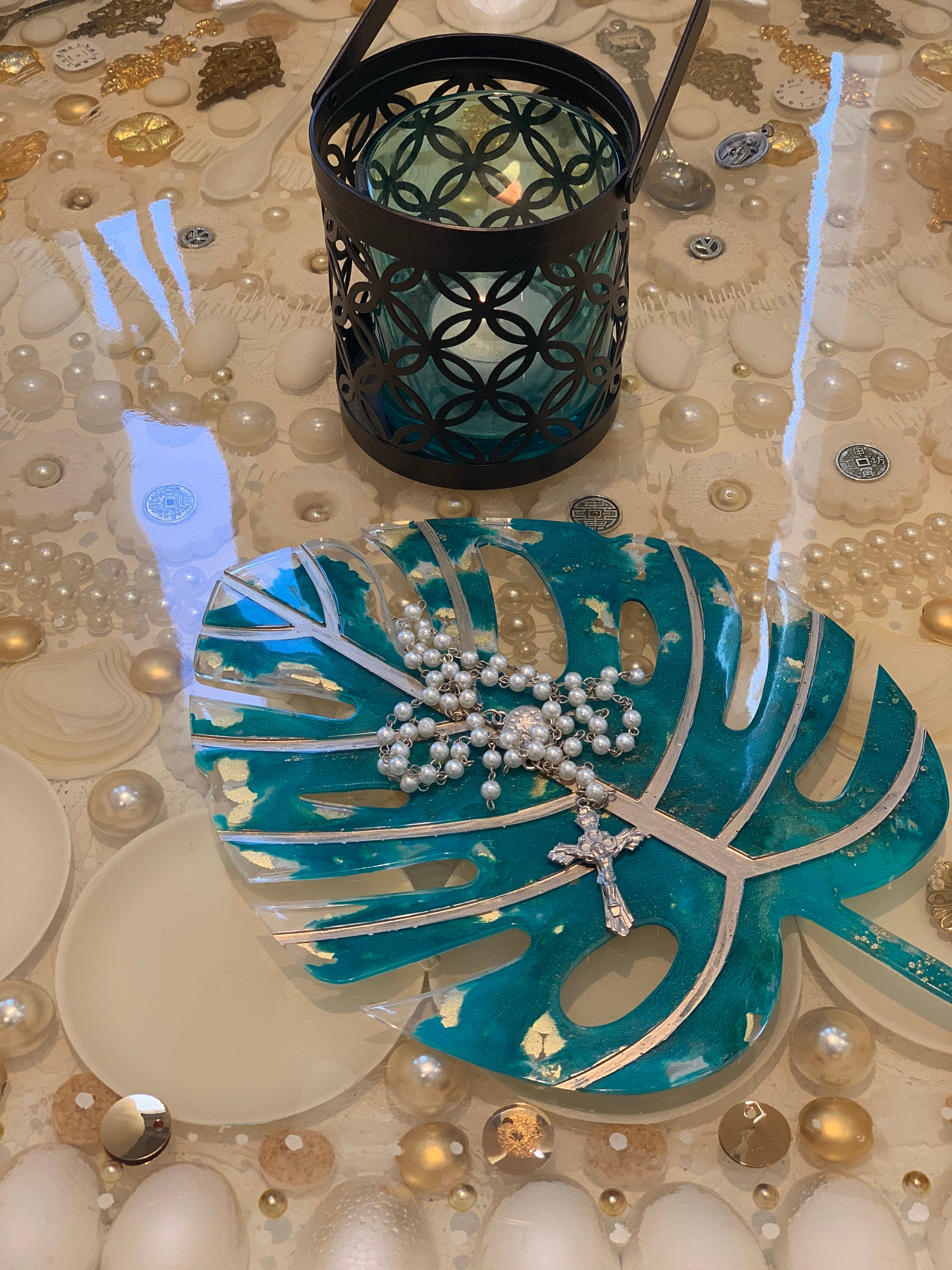 Tropical Leaf Resin Tray - Etsy