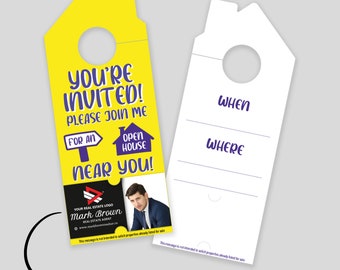 You're Invited to Our Open House Door Hanger Tags for Real Estate ...
