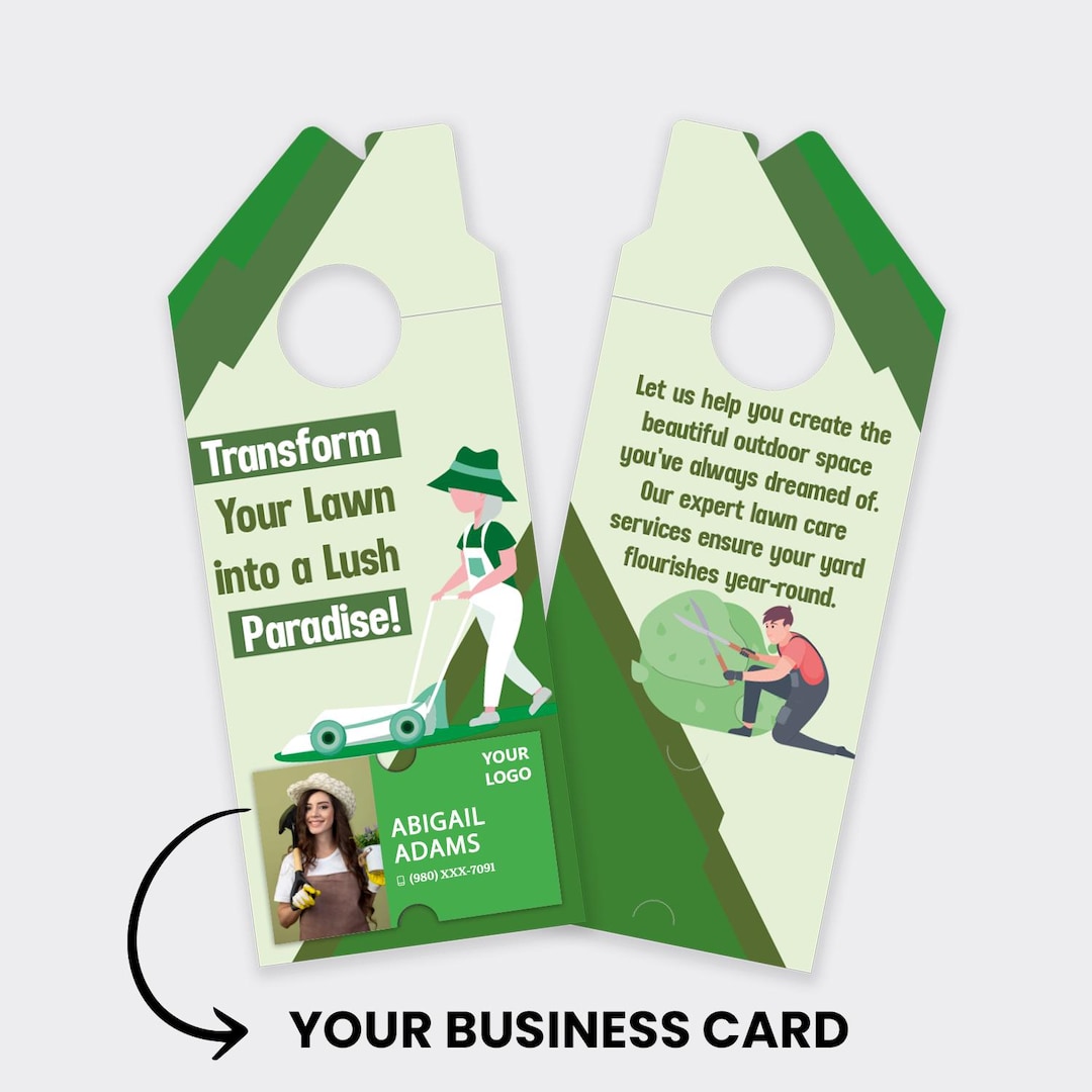 Lawn Care Door Hangers | Customizable Yard Service Tags | Lawn ...