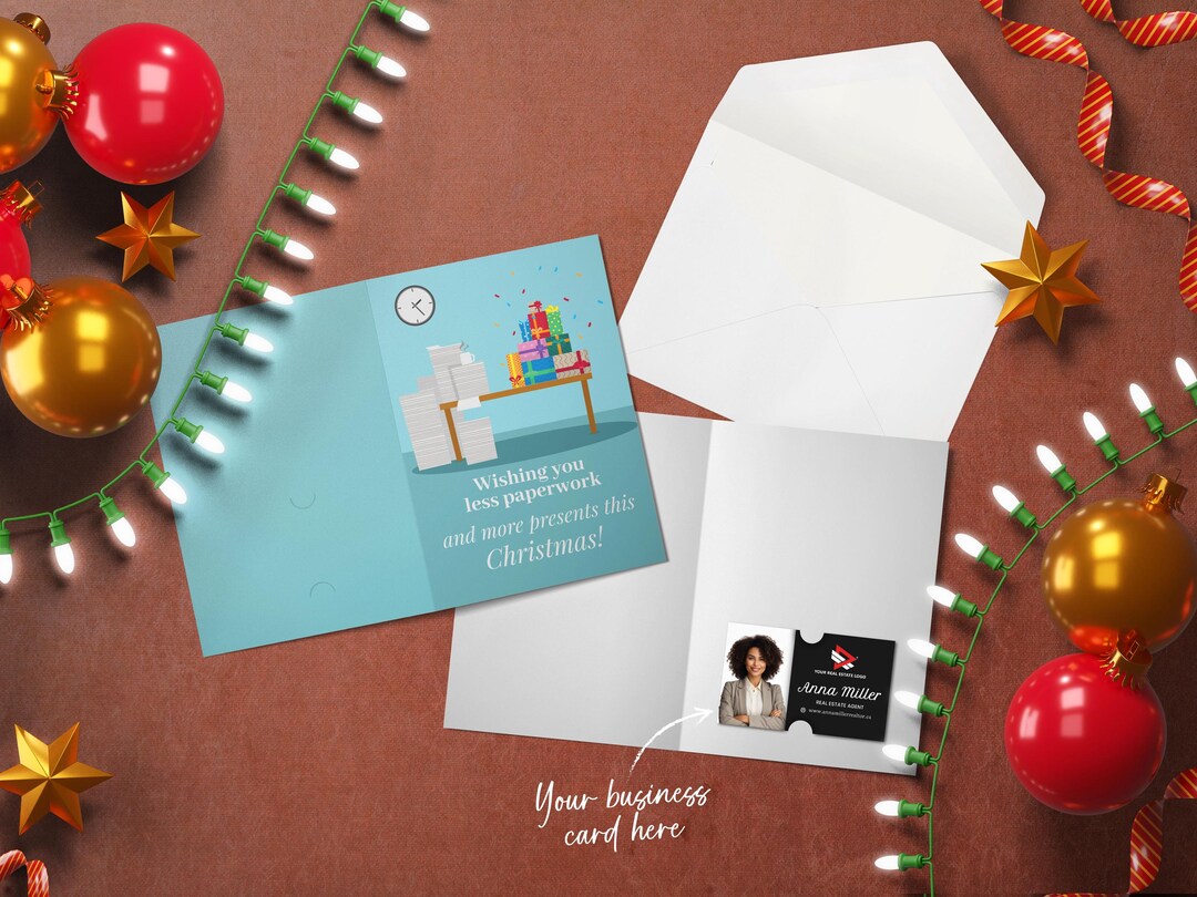 Realtor Holiday Greetings Festive Real Estate Cards Merry Realtor Cards ...