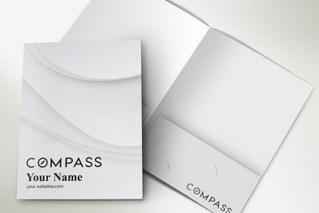 Compass Custom Presentation Folder Velvet Laminating With Your Logo | Soft Touch Laminating ...