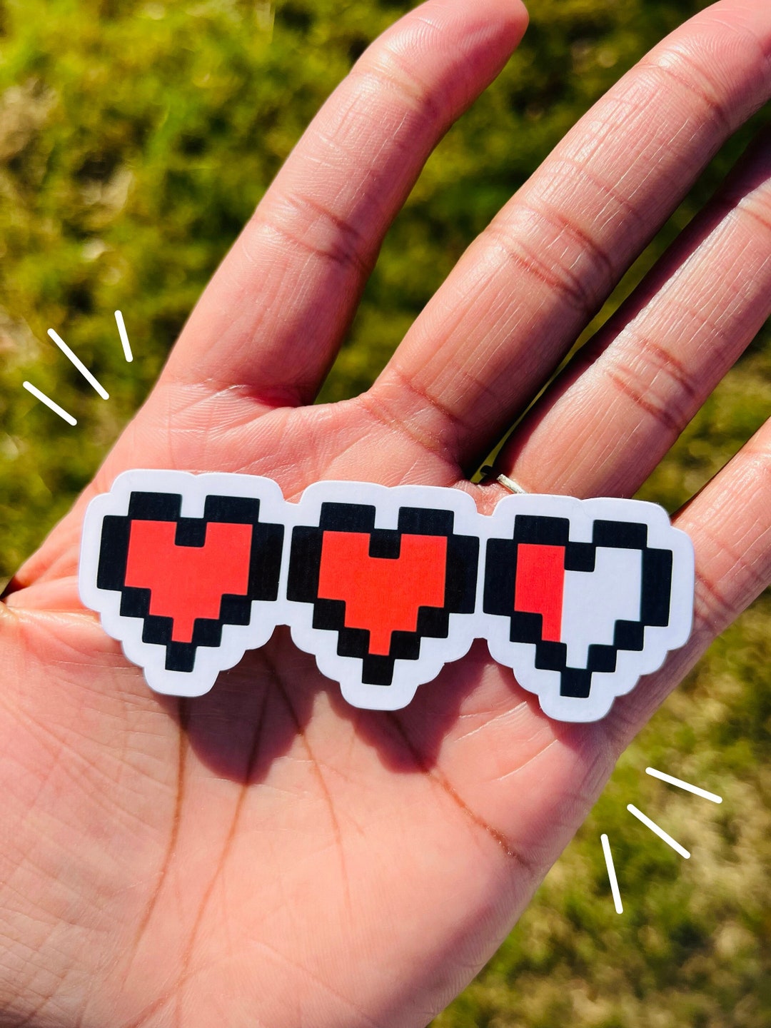8-bit Pixel Health Heart Die Cut Sticker - Etsy